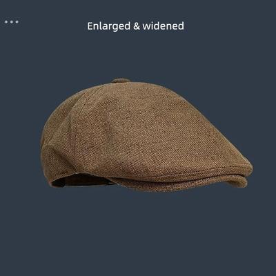 日系棉麻前进覆古英伦画家帽子男贝雷帽街头文艺反戴报童鸭舌帽女