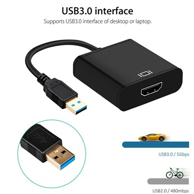 Plugable Compatible HDMI Display Video Graphics Adapter Con