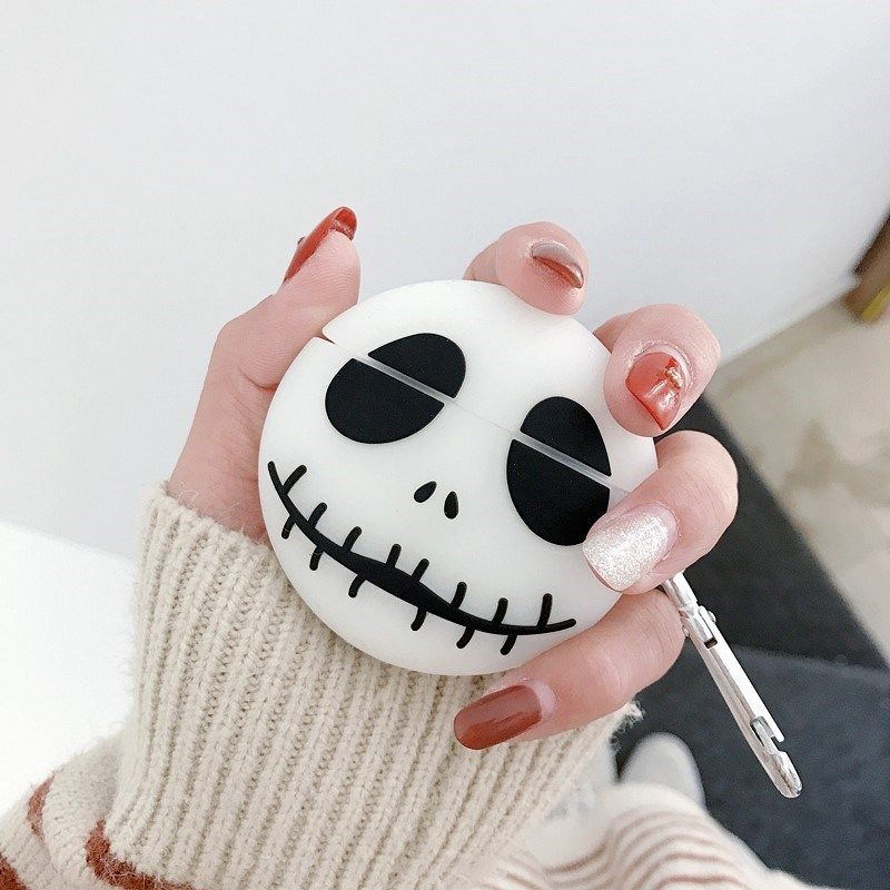 Luminous Cartoon Skull Bluetooth Earphone Case For Airpods_虎窝淘