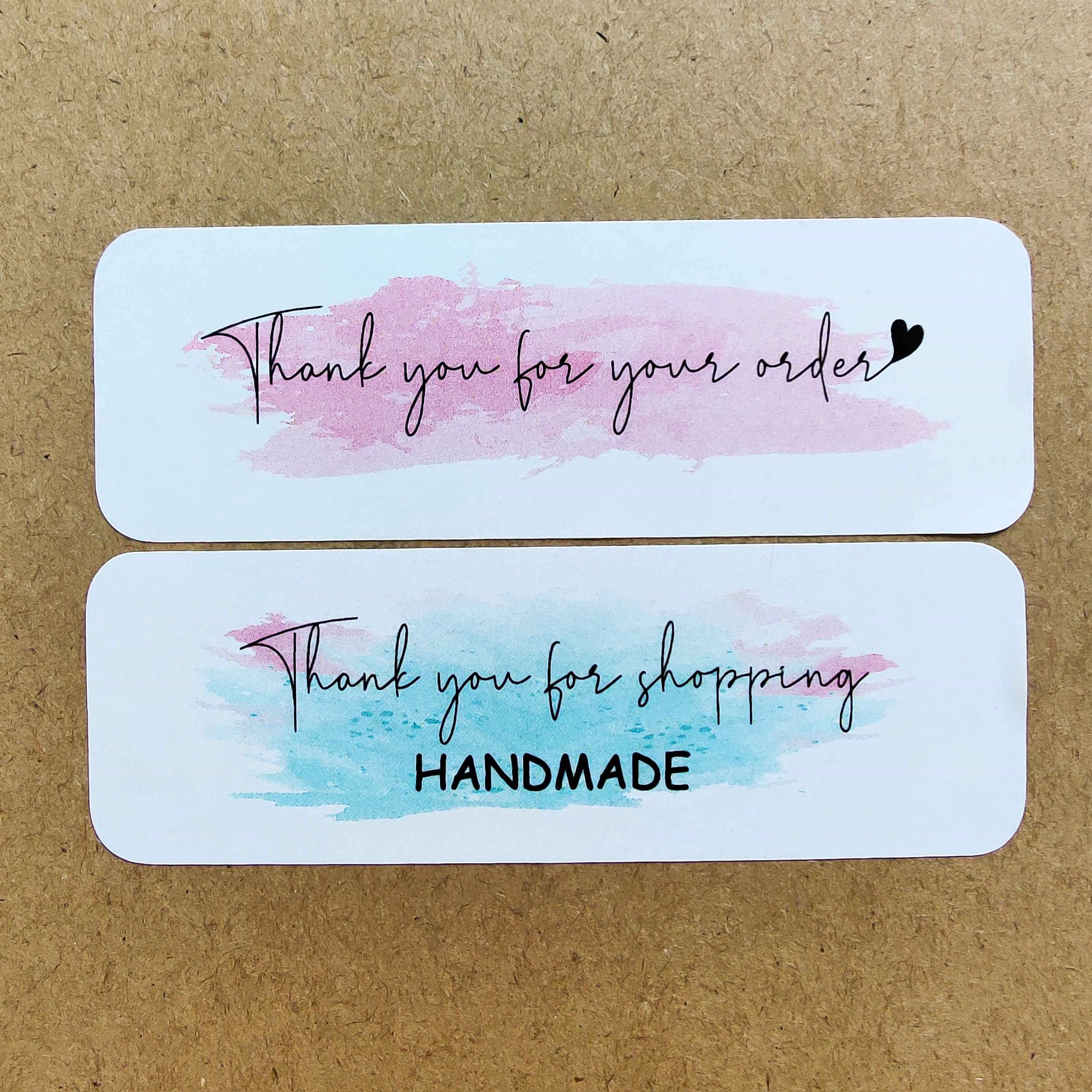 50 Pcs Thank you for your order stickers 1x3 inch labels_虎窝淘