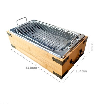 Portable Bamboo box charcoalbarbecue grills rectangular tabl