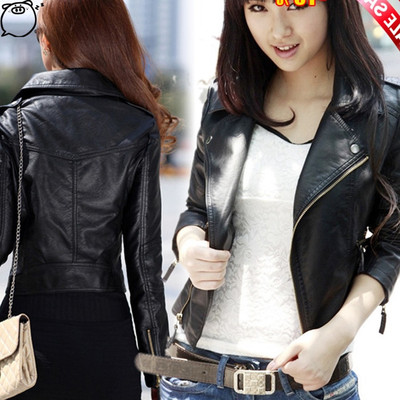 leather jacket and blazer autumn winter coat for women2016女