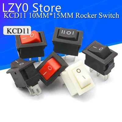 10PCS Push Button Switch 10x15mm SPST 2Pin 3A 250V KCD11 Sna