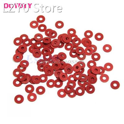 100Pcs New M3 Flat Spacer Washers Insulation Gasket Ring Red