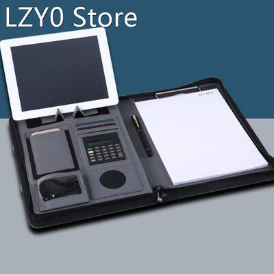 Portable Business Padfolio Portfolio Case Handle PU Leather