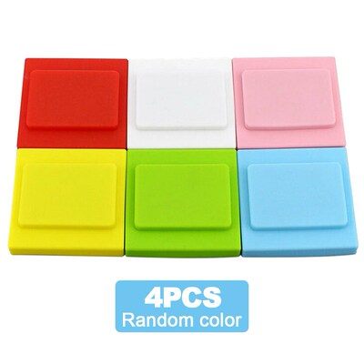 4pcs/pack Home Office Silicone Wall Decorative Square Socke