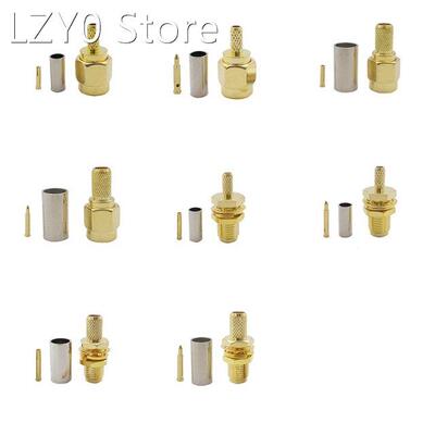 SMA / RP SMA Crimp Male Female Plug Jack Nut Bulkhead RF Con