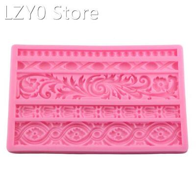 DIY Baroque Scroll Relief Cake Border Silicone Mold Frame Fo