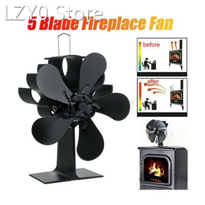 New Home Fireplace Stove Fan 5 Blades Heat Powered Fan Quiet