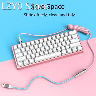 Mechanical Keyboard Aviation Connector Type C USB Cable Coil
