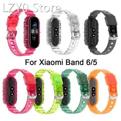 Soft Silicone Strap For Xiaomi Mi Band 6/5 Colorful Transpar