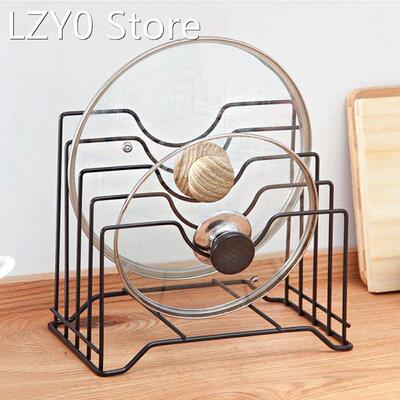 Iron Kitchen Shelf Pan Rack Cutting Board Holder Storage Pot
