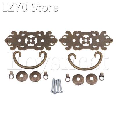 2x 10.2x5.3cm Bronze Swing Drop Pull Handle for Cabinet Cupb