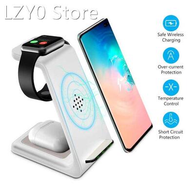3 in 1 Wireless Charger Charging Station Dock Qi Fast Chargi