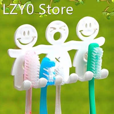 Smile Face Bathroom Kitchen Toothbrush Towel Holder Rack Wal