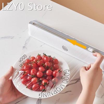 Food Wrap Dispenser with Cutter Reusable Cling Film Dispense