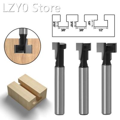 1/3PC 1/4 Shank 6mm T-Slot Cutter Router Bit Set 5/16 3/8 1