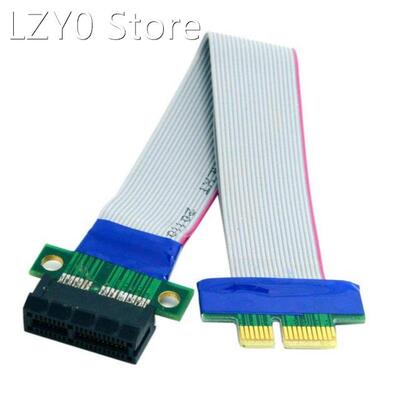 2Pcs PCI-E Express 1X to 1X Riser Card Flexible Flat PCI Exp