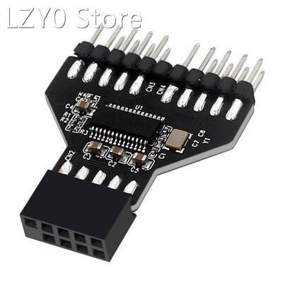 1 to 2 USB2.0 9Pin to USB3.0 19Pin Front Panel Plug Connecto