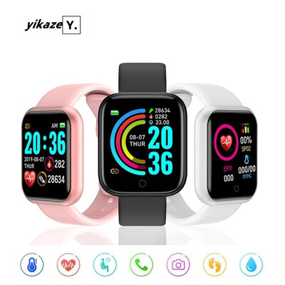 Y68 Waterproof Smart Watch Men Women Smartband Bluetooth Fi