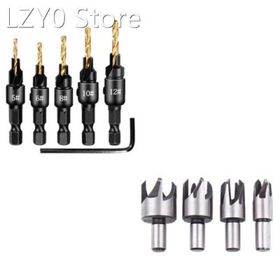 10Pcs Claw Type Cork Puncher Chamfer Cutter Drill Bit Counte