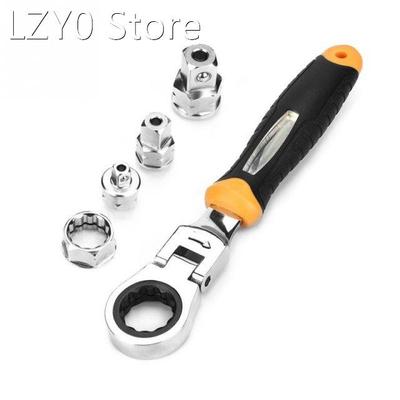 5Pcs Adjustable Ratchet Wrench Kit 1/4 3/8 1/2 CR-V Sleev