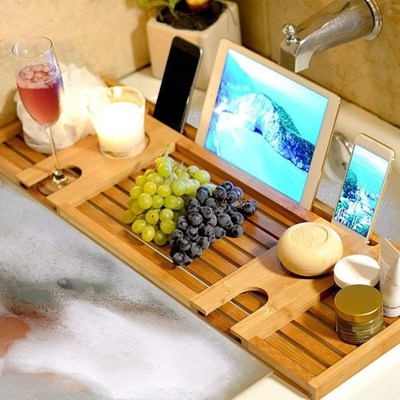1Pc Wooden Handmade Bath Tray Bathroom Shelves Apply For Pa