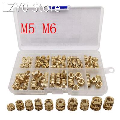 90Pcs/Box Brass Hot Melt Inset Nuts M5 M6 Assortment Kit Thr