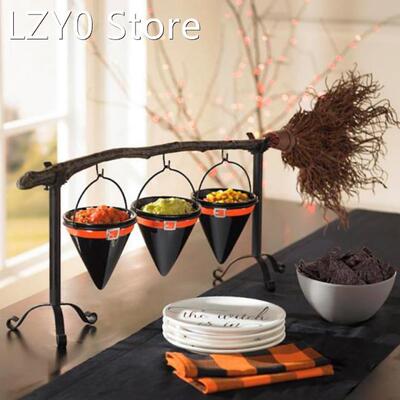 Broomstick Snack Bowl Stand Witch Hat Snack Bowl Stand Hallo