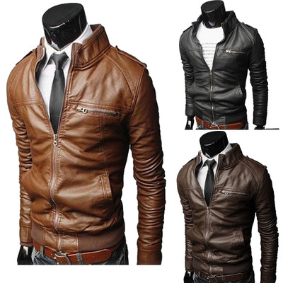 男士大码皮衣夹克外套秋冬季2022men winter leahter jacket coa