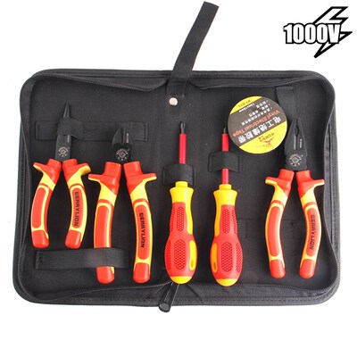 7pcs VDE Insulated Combination Pliers Set Withstand 1000V Vo