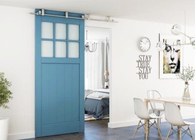 DIYHD Stainless Steel Ceiling Mount Sliding Barn Wood Door K