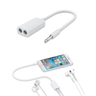 3.5mm Jack 1 In 2 Out Earphone Aux Cable Splitter Headphone