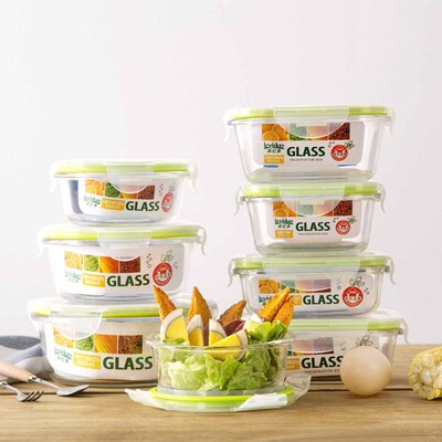 1Pc Glass Lunch Box Sealed Bento Boxes Microwave Kitchen Din