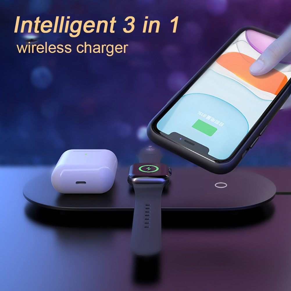 3 in 1 Charge Docking Station Wireless Charger USB Charging_虎窝淘