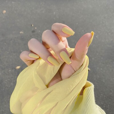 Nail Art Long Fake Nails Matte Ballet Tips Press on False w