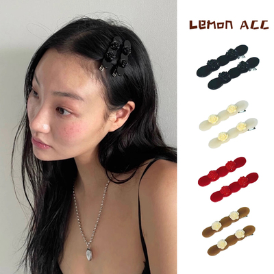 高级感气质醋酸玫瑰花发夹