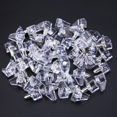 50pcs 5mm Clear Shelf Supports Pegs Studs With Metal Pin Kit
