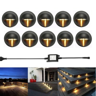 10PCS/lot Black 35mm Half Moon LED Outdoor Garden Yard Fence