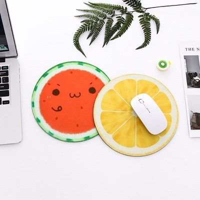 Round Mouse Pad Cute Fruit Series Mat Peach/Watermelon/Orang