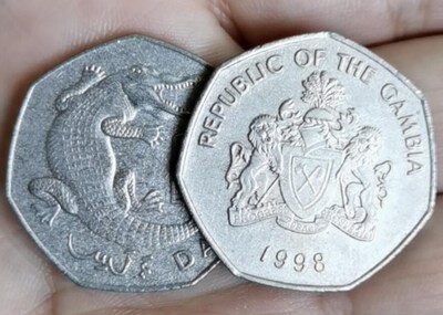 28MM Gambia 1998 ,100% Real Genuine Comemorative Coin,Origi