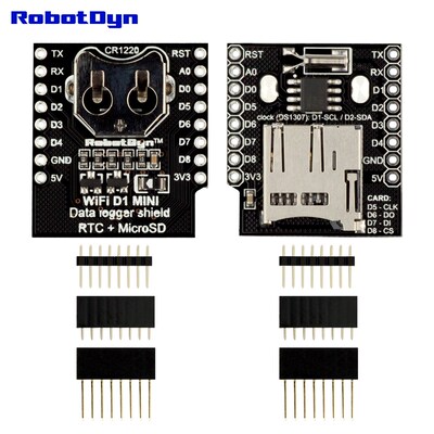DataLog Shield for WIFI D1 mini, RTC DS1307 with battery + M