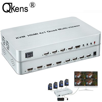 KVM HDMI 4x1 Quad Multi viewer Seamless Switch Screen Segme