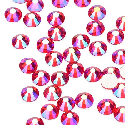 Light Red Siam AB Glass FlatBack Rhinestones  Nail Art Decor