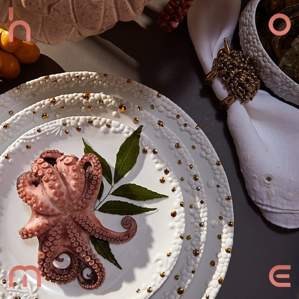 现货美国进口L' OBJET HAAS限量镀金立体陶瓷餐盘碟碗马克杯茶杯_虎窝淘