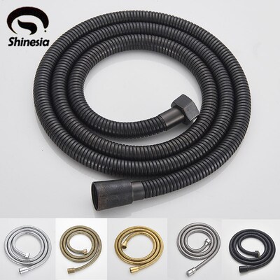 Shinesia Shower Faucet Hose 150cm Stainless Steel Chrome Bl