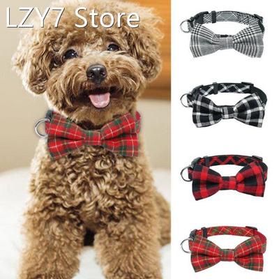 1pc Cloth Pet Dog Cat Necklace Bow Tie Collar Adjustable Pla