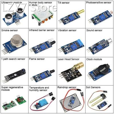 16pcs/lot Raspberry Pi 3 B+ Sensor Module Package 16 kinds o