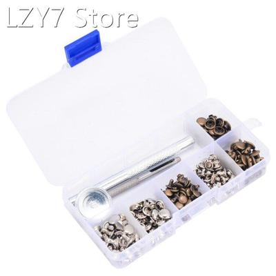 120 Set Leather Repairing Rivets Tubular Metal Single Silver