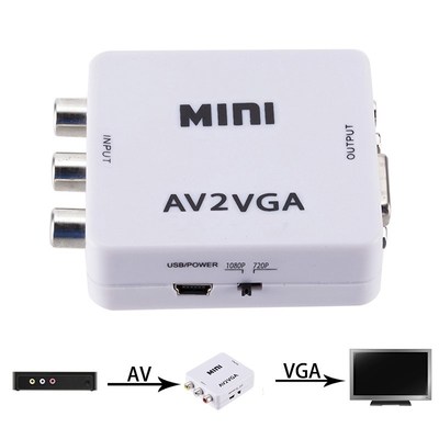 AV to VGA Scaler adapter HD Video composed of RCA to VGA co